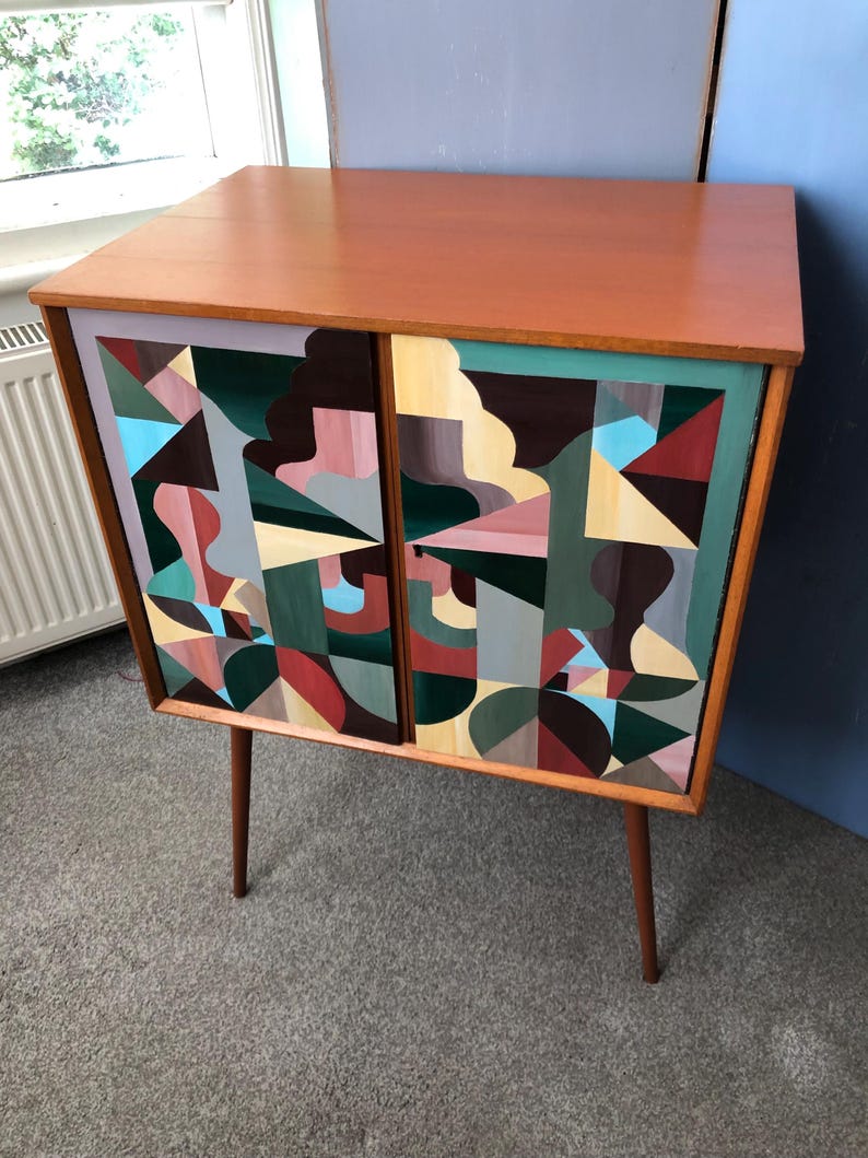 Retro Teak Record Cabinet - Etsy