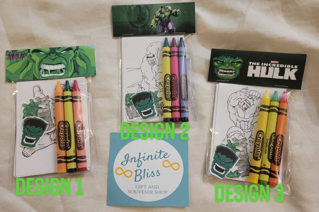Hulk Coloring Packs | Coloring Pages | Party Favor | Crayola Crayons - Etsy
