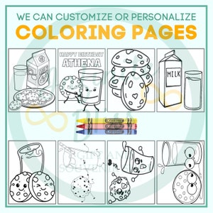 Cookies and Milk Coloring Packs | Coloring Pages | Party Favors ...