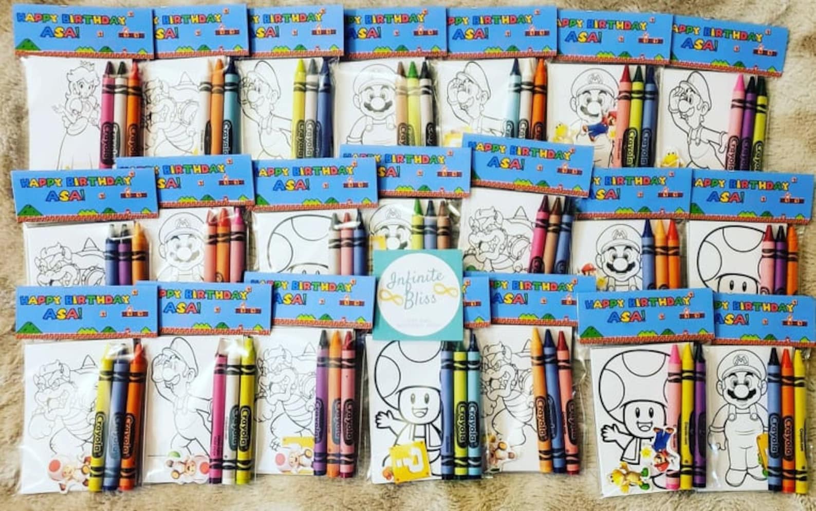 Mario Coloring Packs Coloring Pages Party Favor Crayola - Etsy