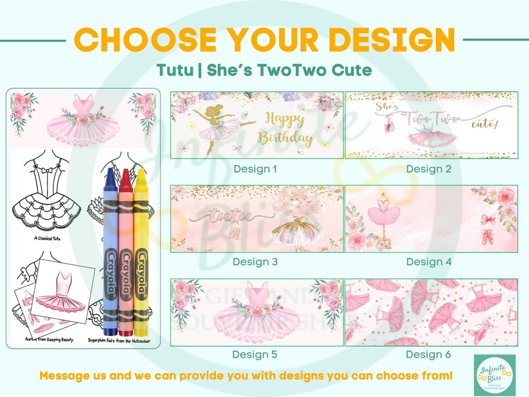 Tutu Coloring Packs | Coloring Pages | Party Favor | Two Cute | Tutu ...