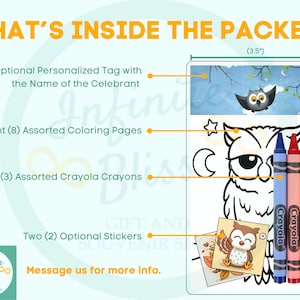 Owl Coloring Packs | Owl Coloring Pages | Owl Birthday Party Favor ...