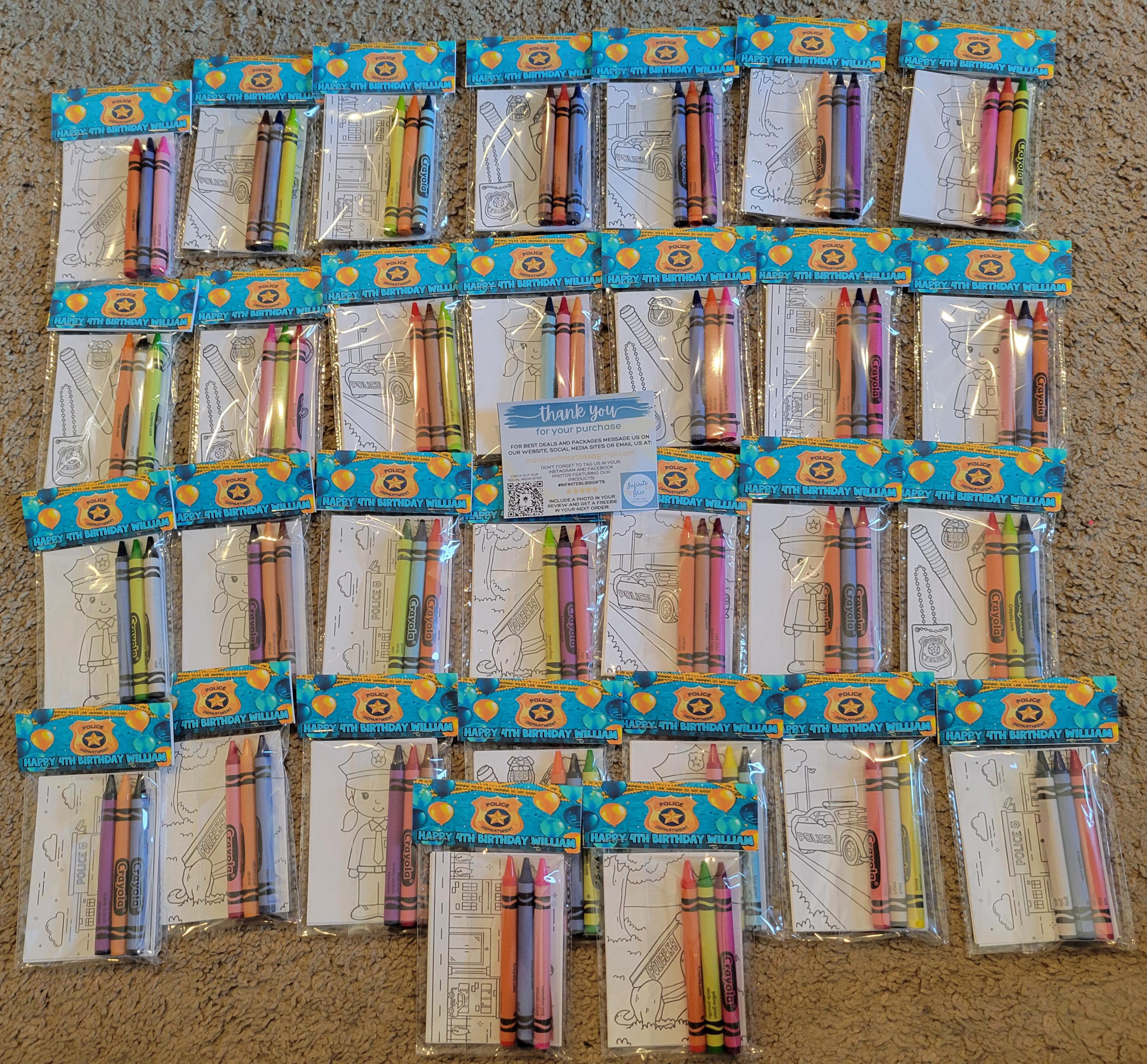 Police Coloring Packs | Coloring Pages | Police Party Favor for Kids ...