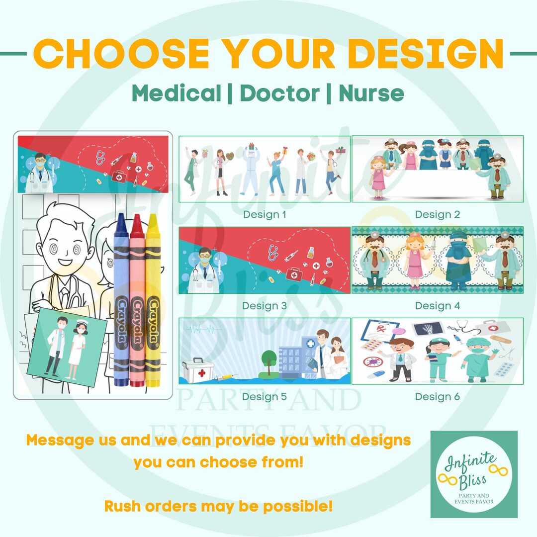 Medical Doctor Nurse Coloring Packs | Coloring Pages | Party Favor ...
