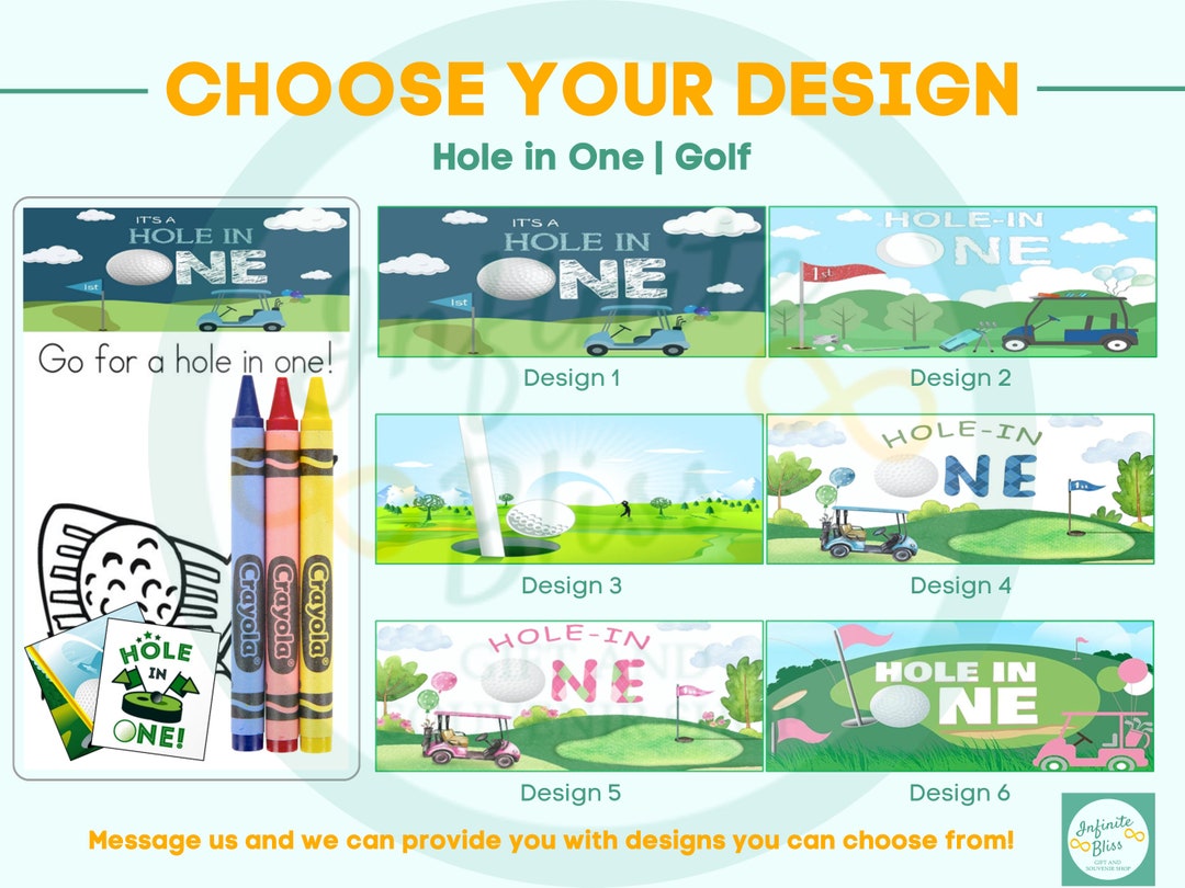 Hole in One Coloring Packs | Golf Coloring Pages | Birthday Party Favor ...