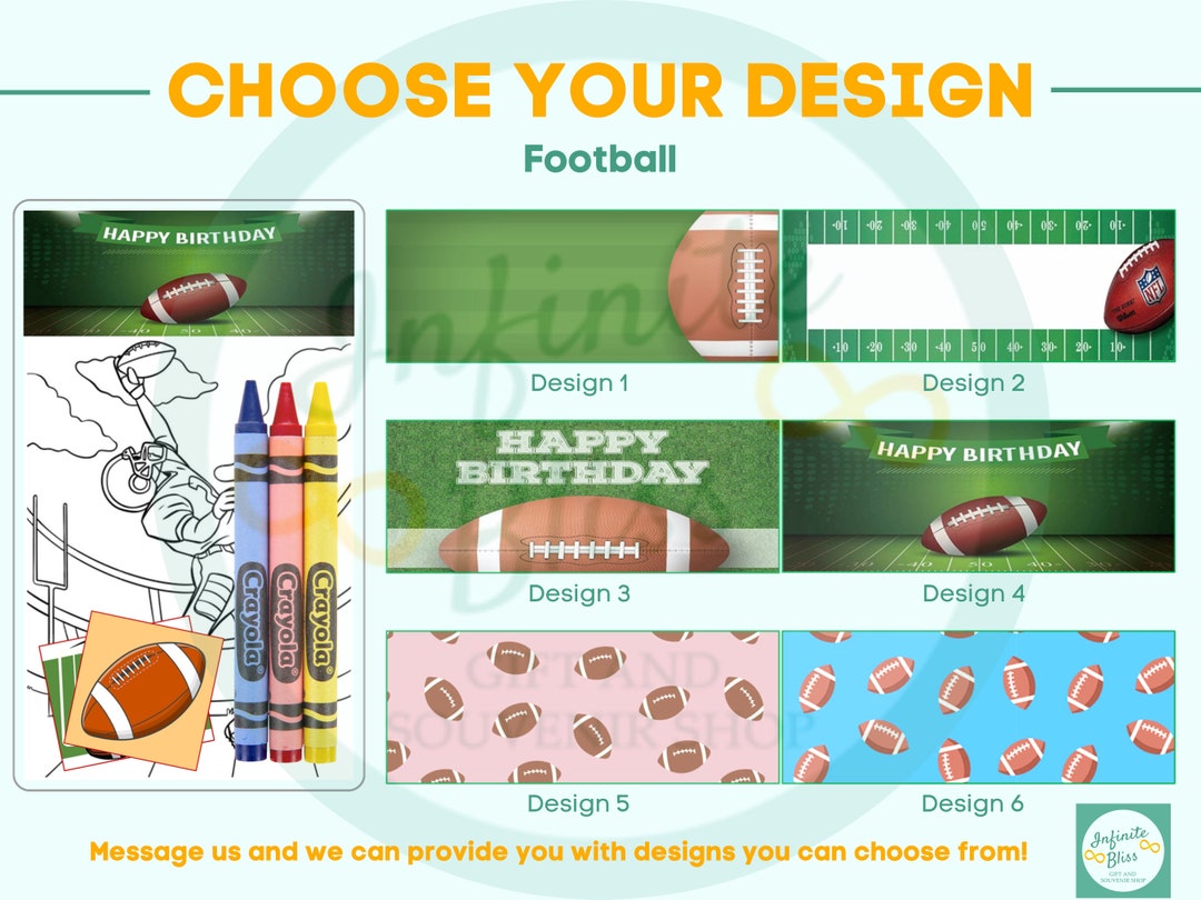 Football Coloring Packs | Football Coloring Pages | Sports Party Favor ...