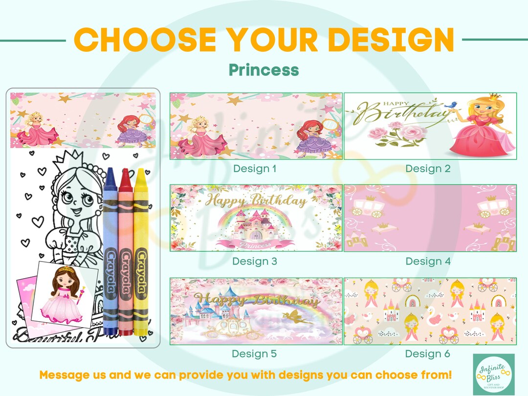 Princess Coloring Packs | Coloring Pages | Party Favor | Pink Princess ...