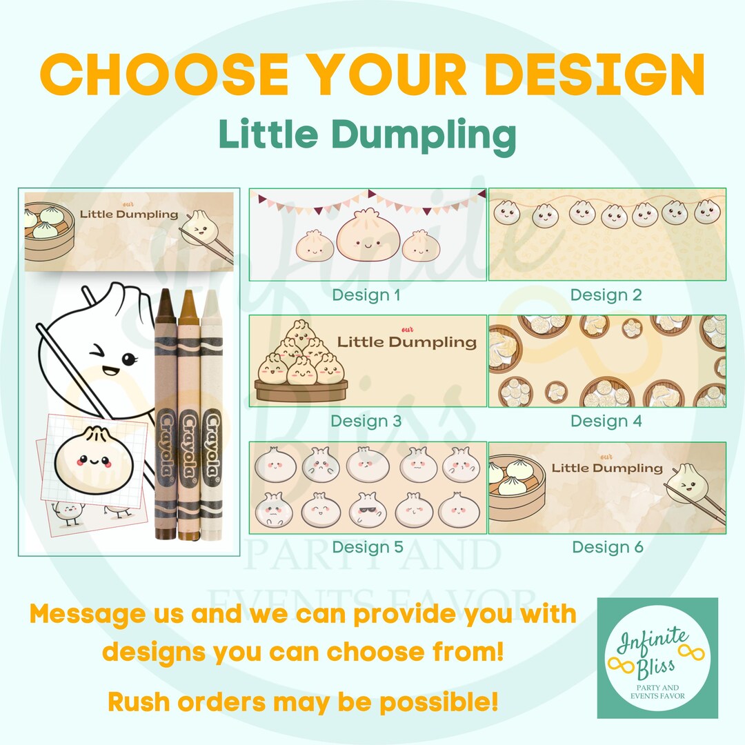 Little Dumpling Coloring Packs | Coloring Pages | Dumpling Party Favor ...