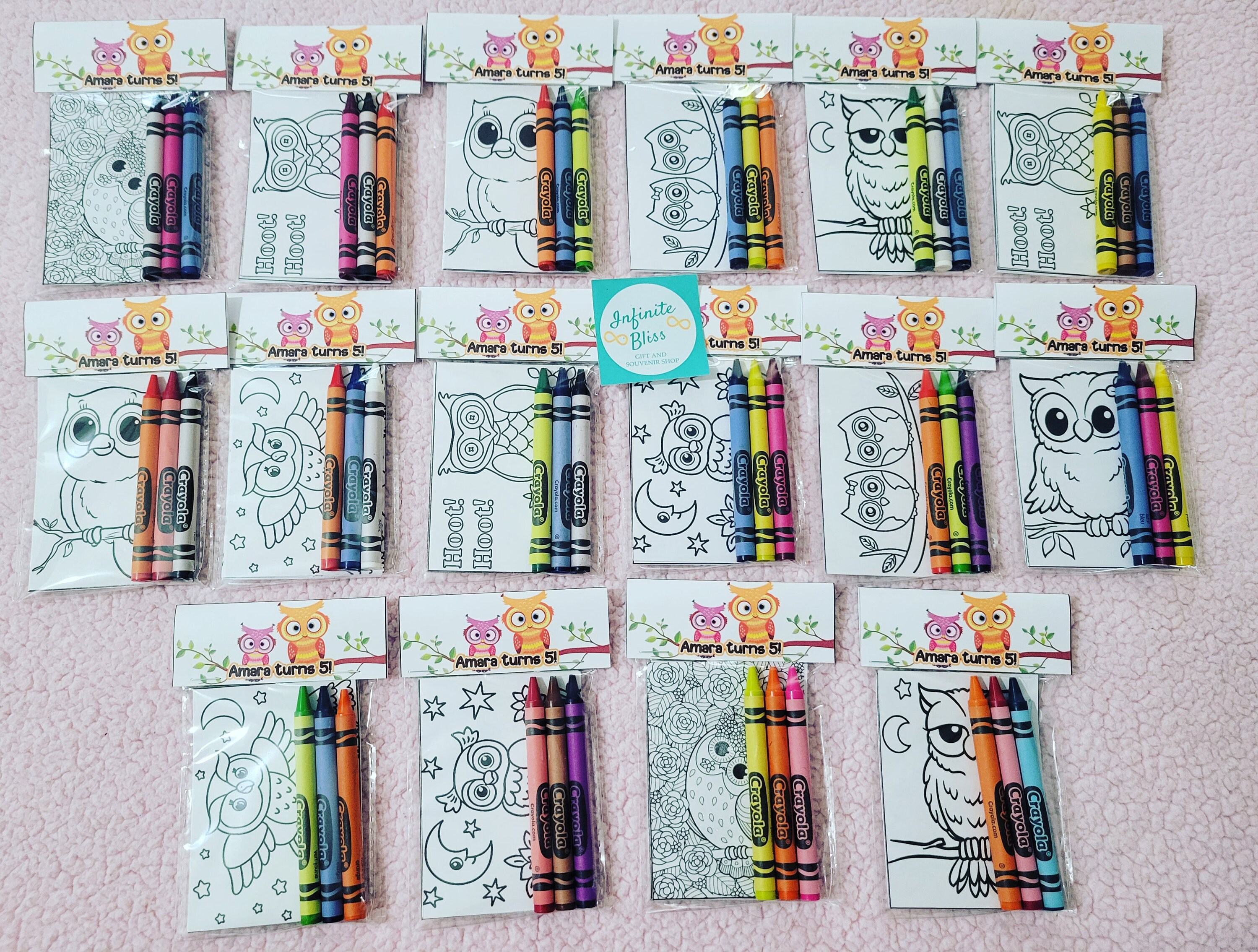 Owl Coloring Packs | Owl Coloring Pages | Owl Birthday Party Favor ...