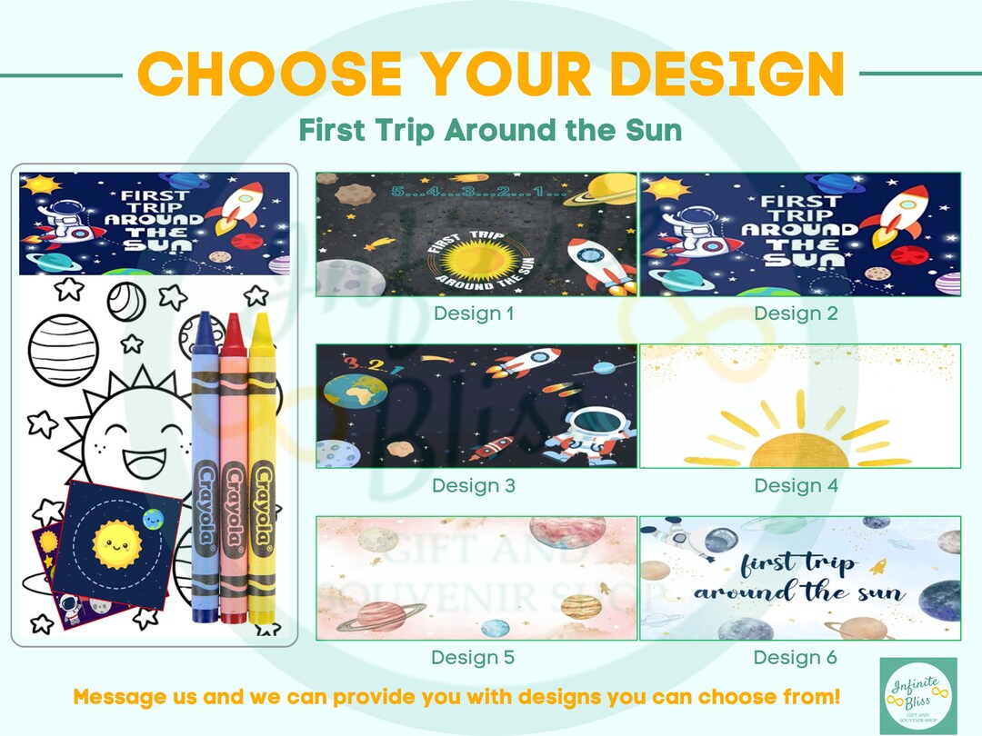 First Trip Around the Sun Coloring Packs | Coloring Pages | Party Favor ...