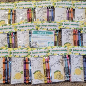 Lemon Coloring Packs | Coloring Pages | Party Favor | Lemonade Time ...