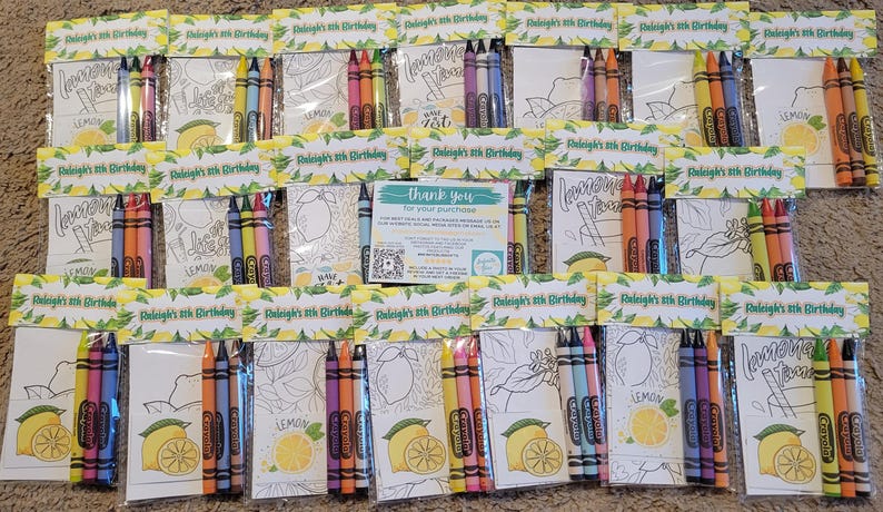 Lemon Coloring Packs | Coloring Pages | Party Favor | Lemonade Time ...