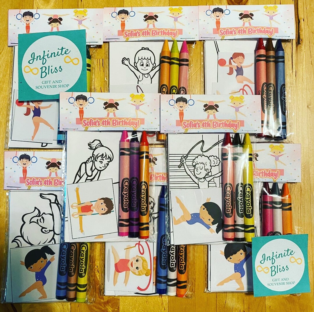 Gymnastics Coloring Packs Gymnastics Gymnast Birthday - Etsy