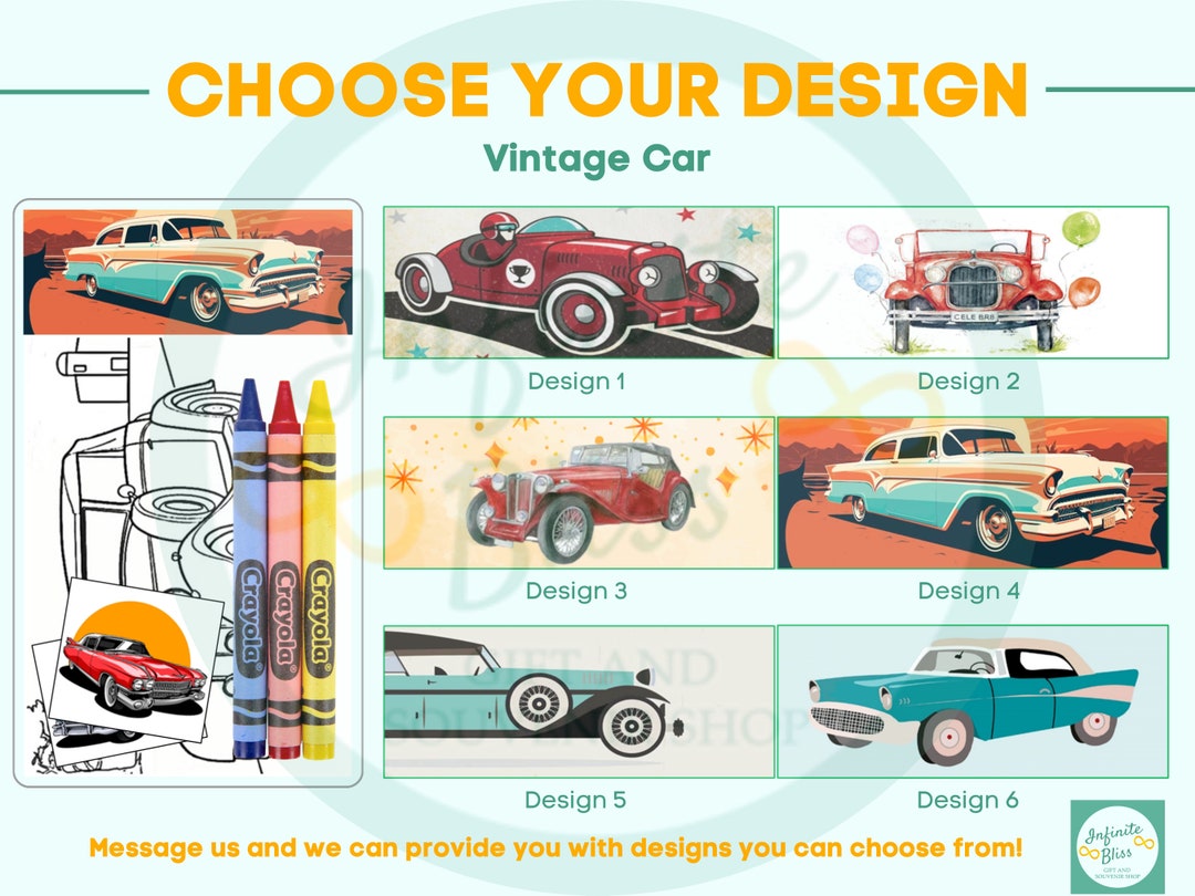 Vintage Cars Coloring Packs | Coloring Pages | Party Favor | Old ...