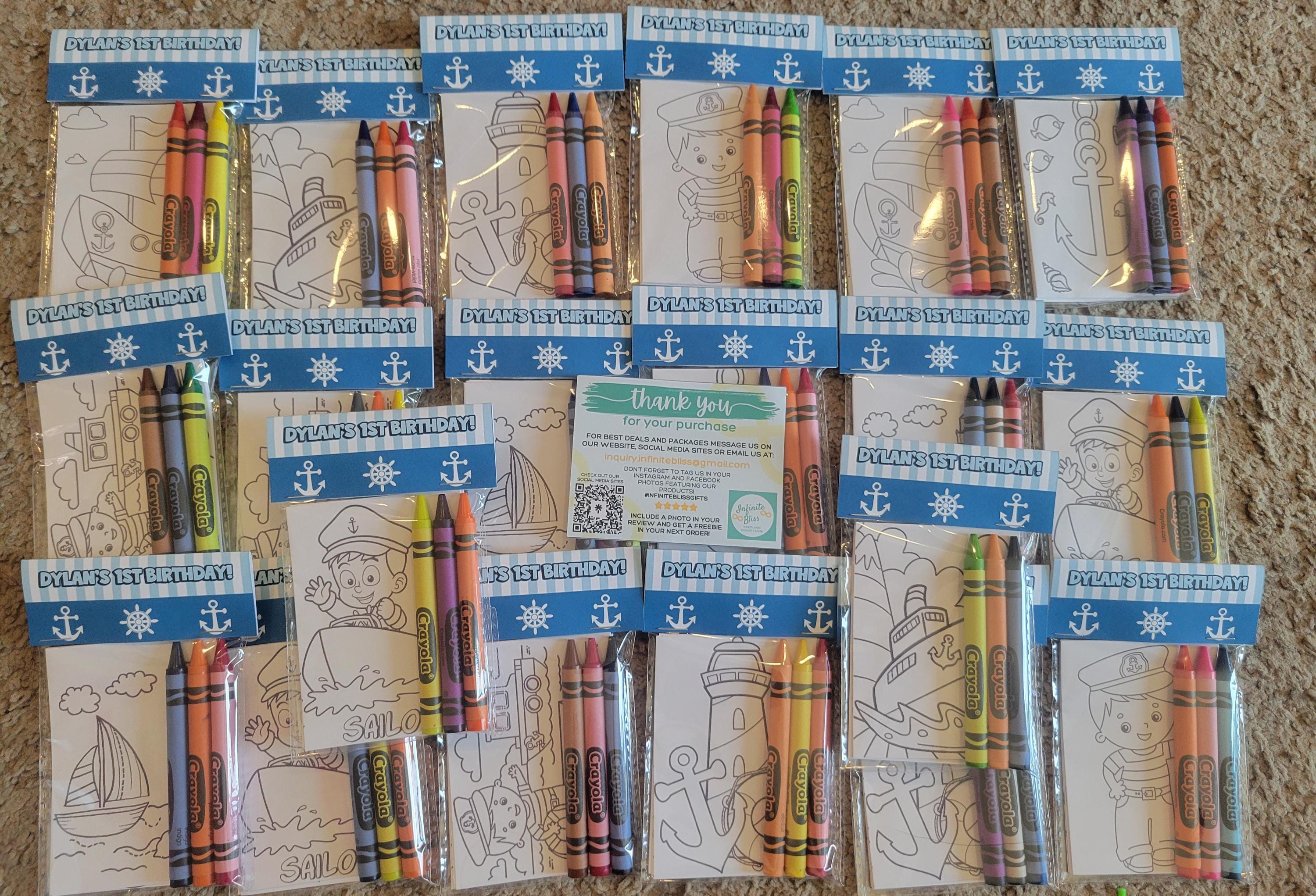 Sailor Coloring Packs | Coloring Pages | Party Favor | Navy | Nautical ...