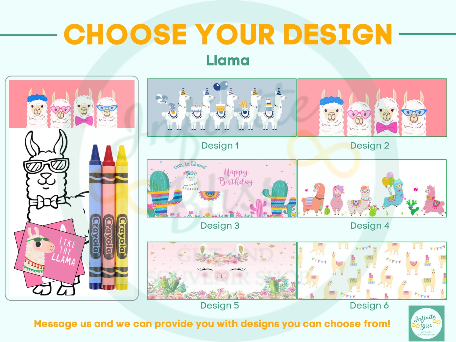 Llama Coloring Packs Llama Coloring Pages Party Favors Birthday Party ...