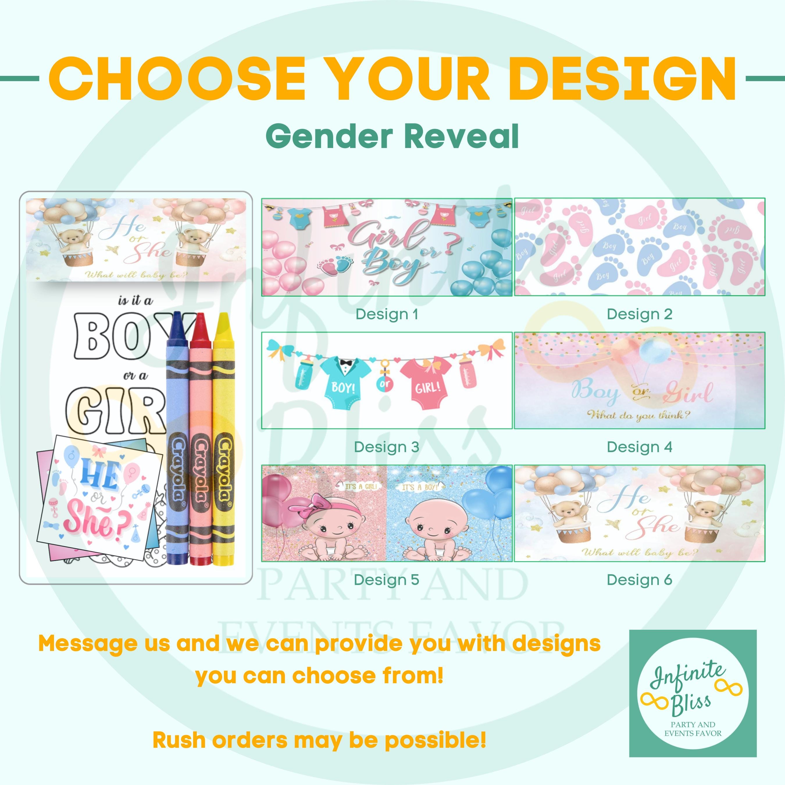Gender Reveal Coloring Packs | Coloring Pages | Party Favor Supply ...
