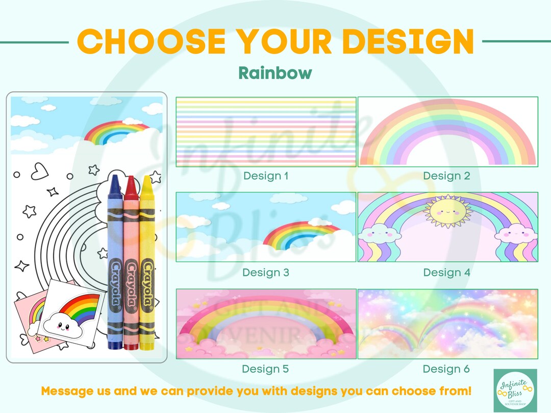 Rainbow Coloring Packs | Coloring Pages | Party Favor | Cute Colorful ...