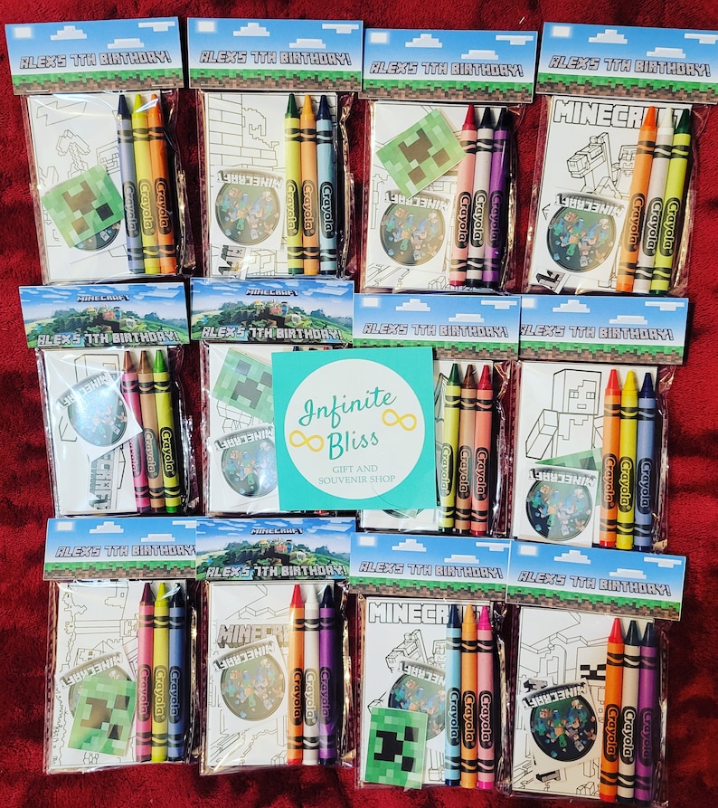 Minecraft Coloring Packs Coloring Pages Party Favor - Etsy