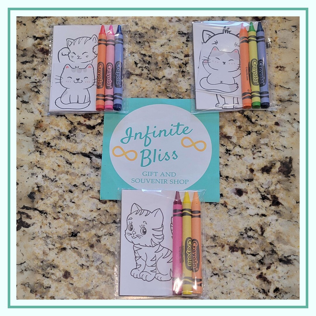 Cat Coloring Packs | Coloring Pages | Party Favor | Cute Cats | Kawaii ...