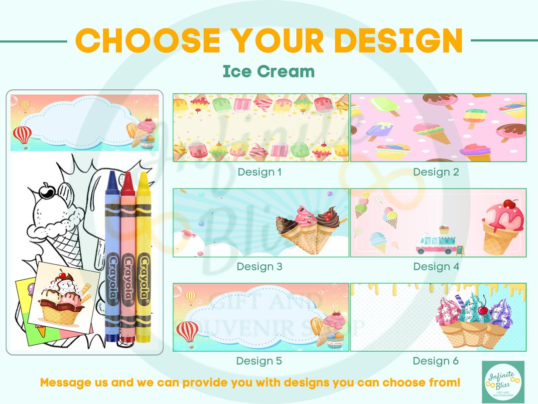 Ice Cream Coloring Packs | Ice Cream Coloring Pages | Party Favors ...