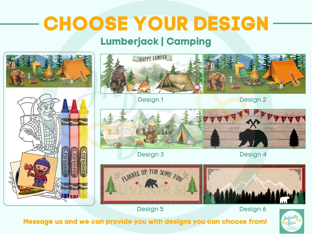 Lumberjack Camping Coloring Packs | Coloring Pages | Flannel | Campfire ...