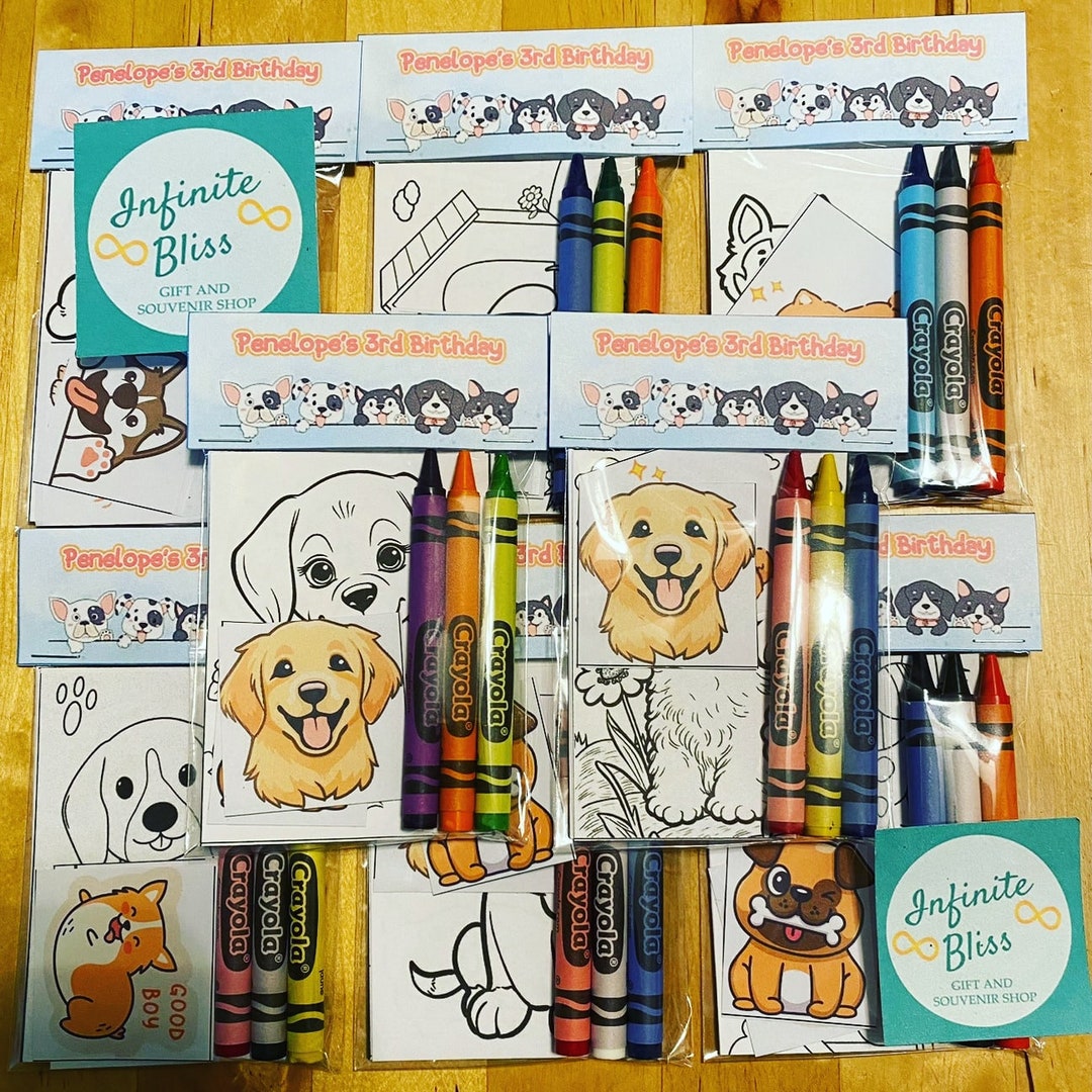 Buy Dog Coloring Packs Puppy Coloring Pages Birthday Party Online in ...