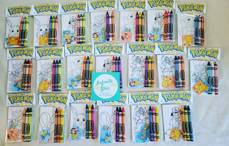 Pokemon Coloring Packs Coloring Pages Party Favor - Etsy