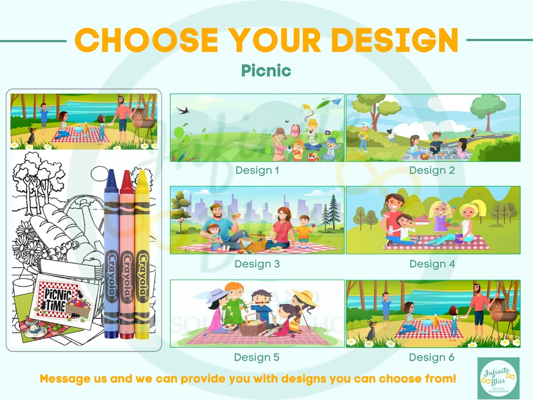 Picnic Coloring Packs | Picnic in the Park Coloring Pages | Birthday ...