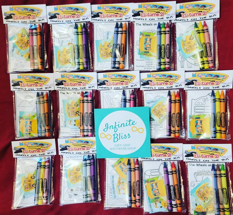 Wheels on the Bus Coloring Packs Wheels on the Bus Party - Etsy