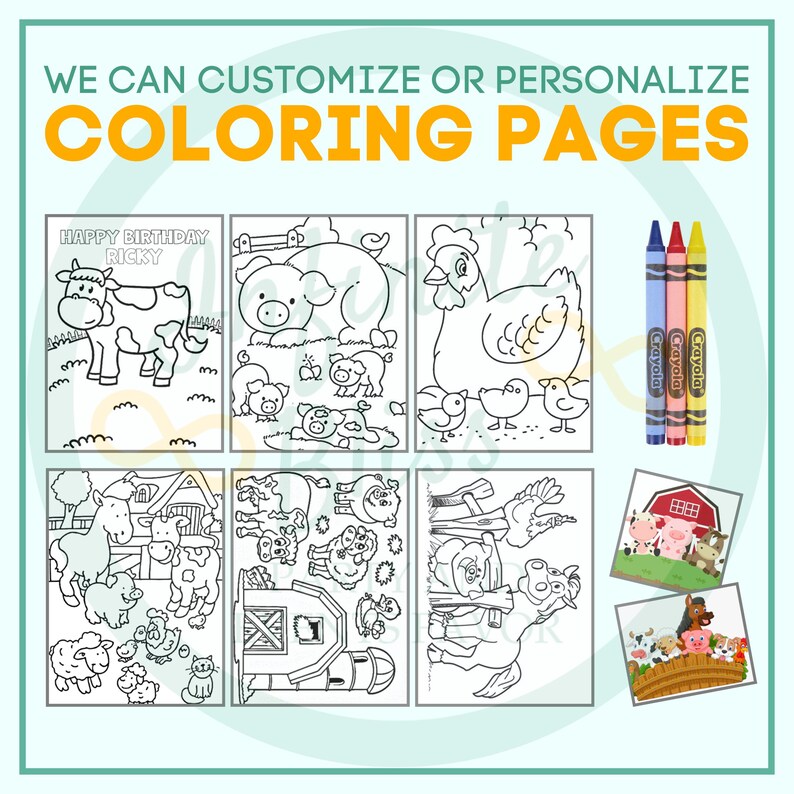 Farm Animals | Old Macdonald | Pink Farm | Barn Coloring Packs ...