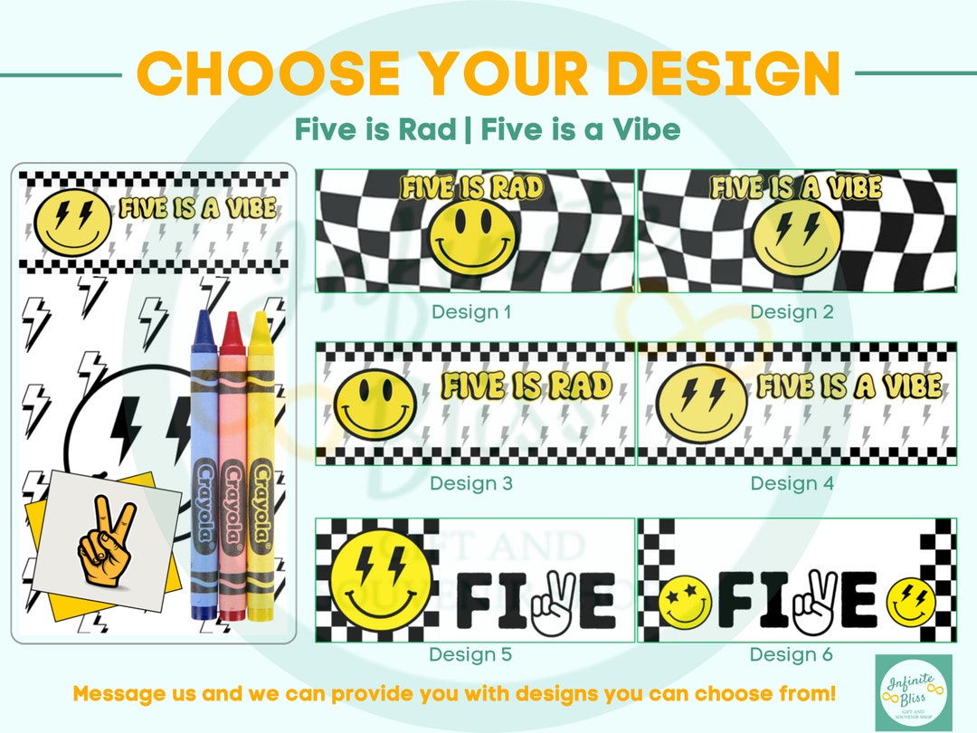 Five is Rad Coloring Packs | Five is a Vibe Coloring Pages | Five ...