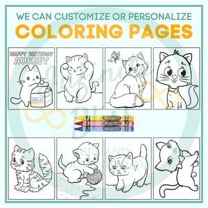 Cats Coloring Packs Coloring Pages Party Favor Cute Cat Kawaii Kitten ...