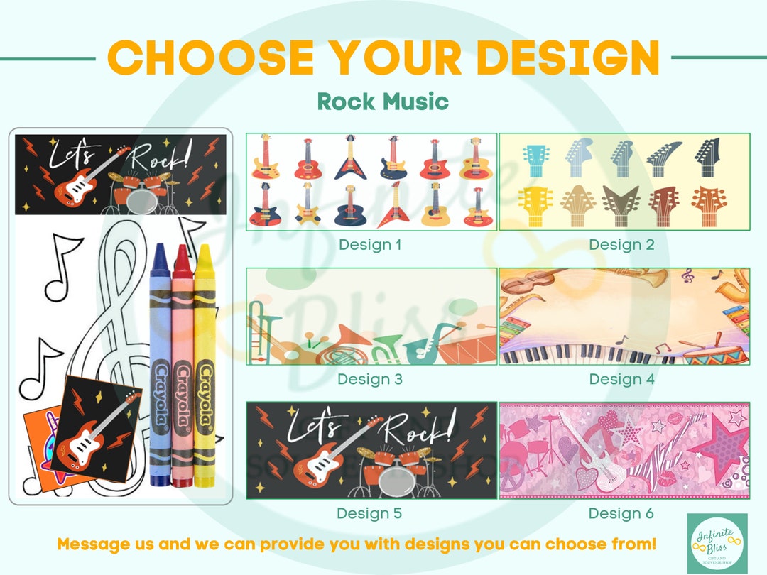 Rock Music| Music Band Coloring Packs | Coloring Pages | Party Favor ...