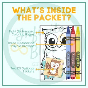 Owl Coloring Packs | Owl Coloring Pages | Owl Birthday Party Favor ...