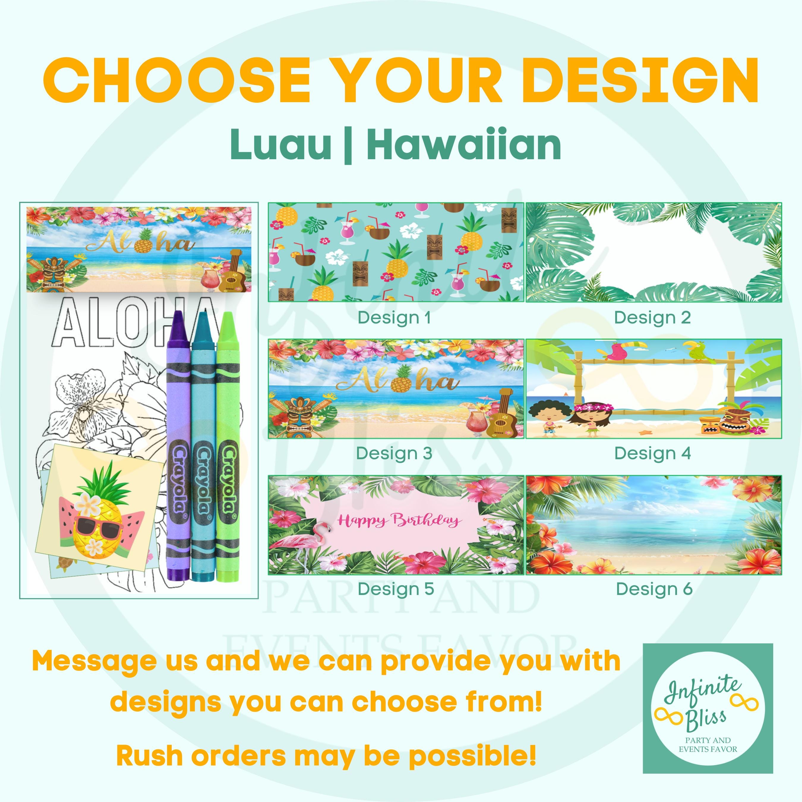 Luau Coloring Packs | Hawaii Coloring Pages | Hawaiian Party Favor for ...