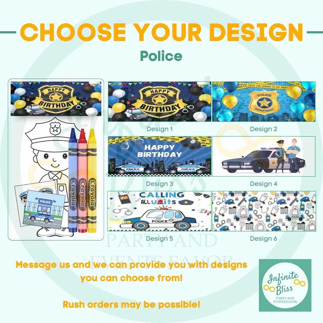 Police Coloring Packs | Coloring Pages | Party Favor | Policeman ...