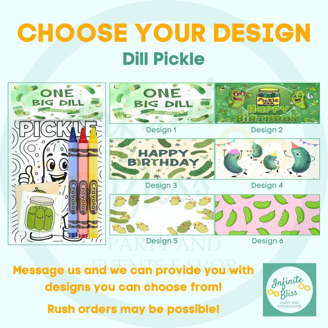 Pickle Coloring Packs | Coloring Pages | Dill Pickle Party Favor for ...