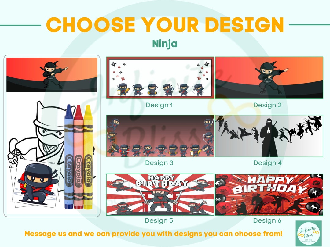 Ninja Coloring Packs | Coloring Pages | Party Favor | Ninja | Birthday ...