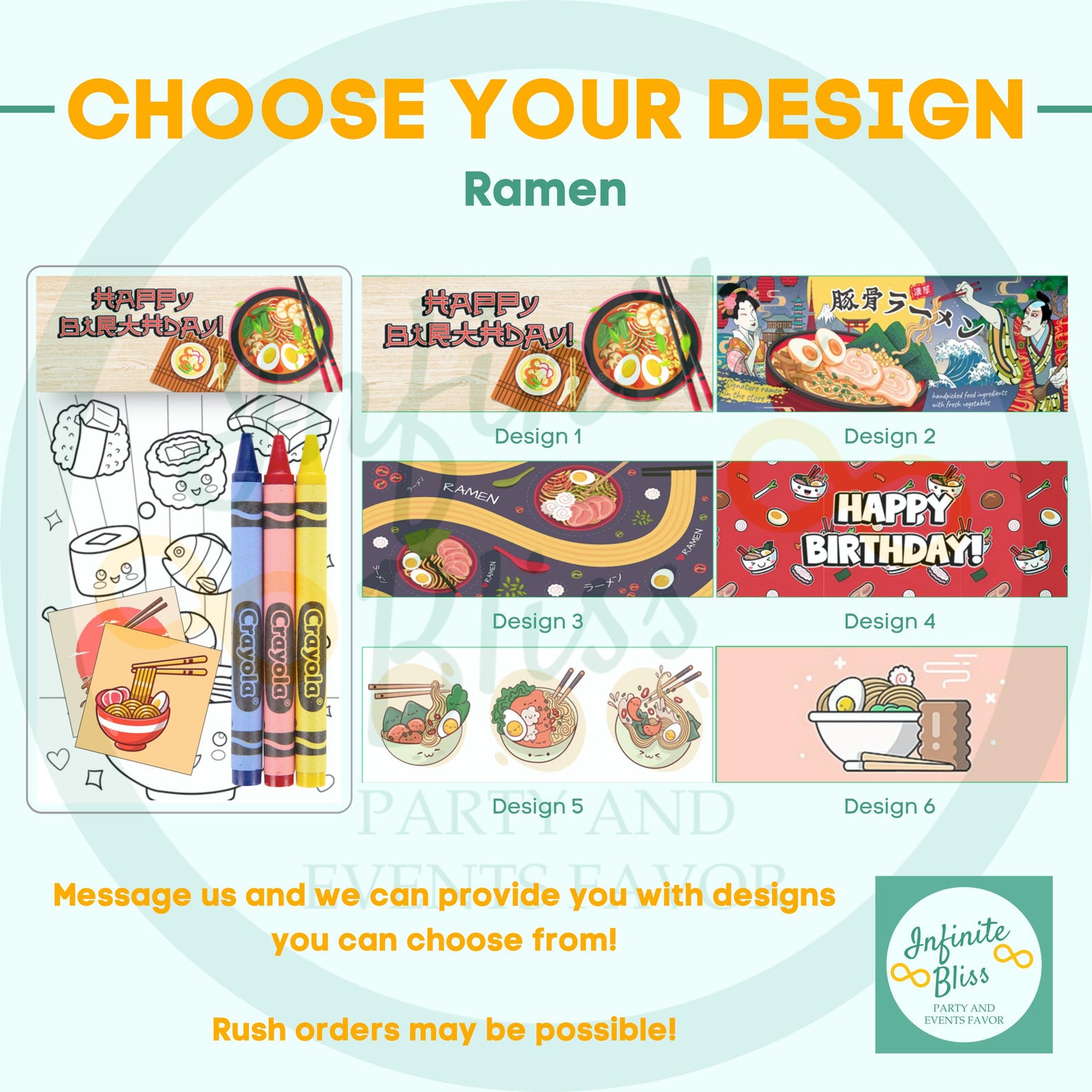 Ramen Coloring Packs | Coloring Pages | Party Favor | Japanese Ramen ...
