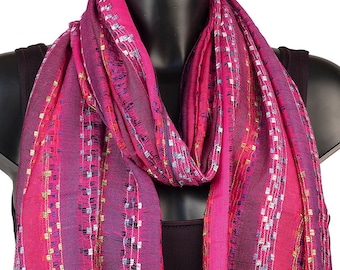Bright Pink Scarf | Etsy