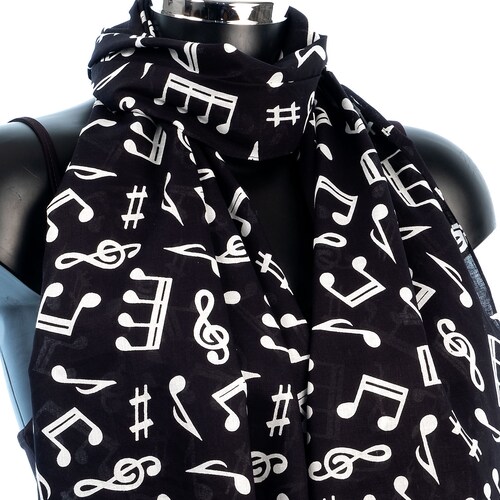 Musical Scarf Music Note Scarves Music Teacher Scarf Gift - Etsy