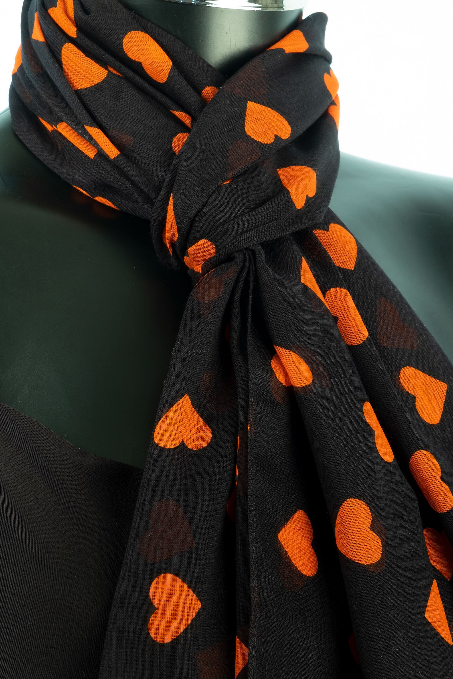 Heart Print Scarf Black Red Scarf Shawls and Wraps Fair - Etsy UK