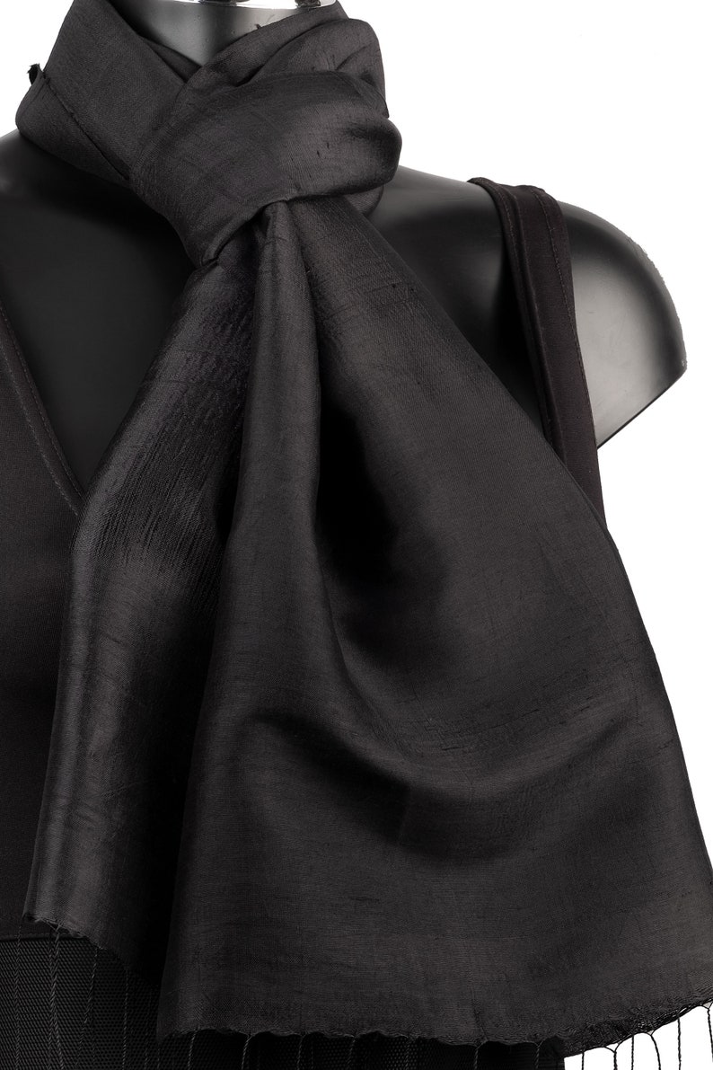 Black Silk Scarf York Scarves Raw Silk Scarves Wholesale | Etsy