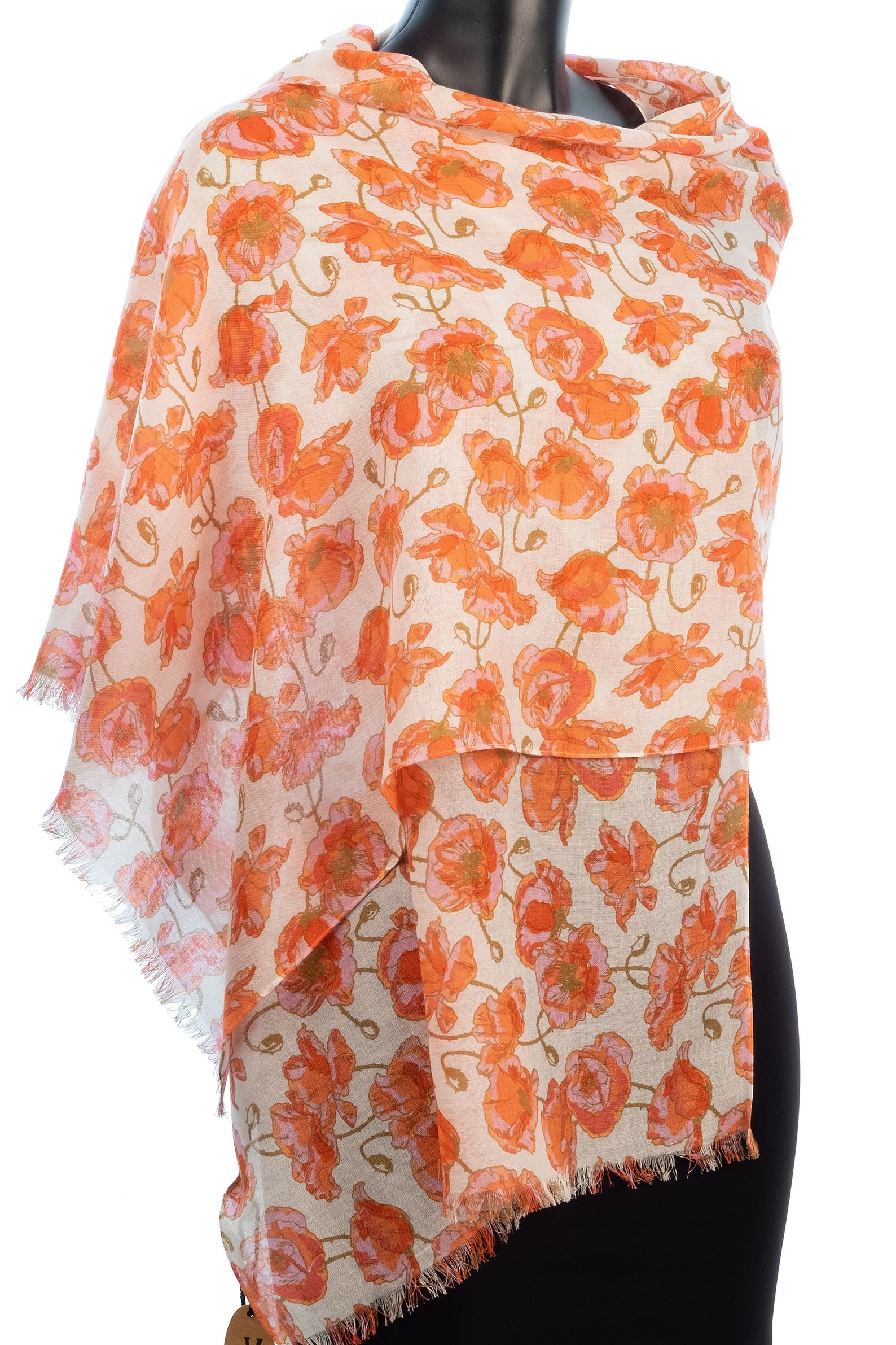 Poppy Print Scarf Flower Design Scarf Summer Scarf Womens - Etsy UK