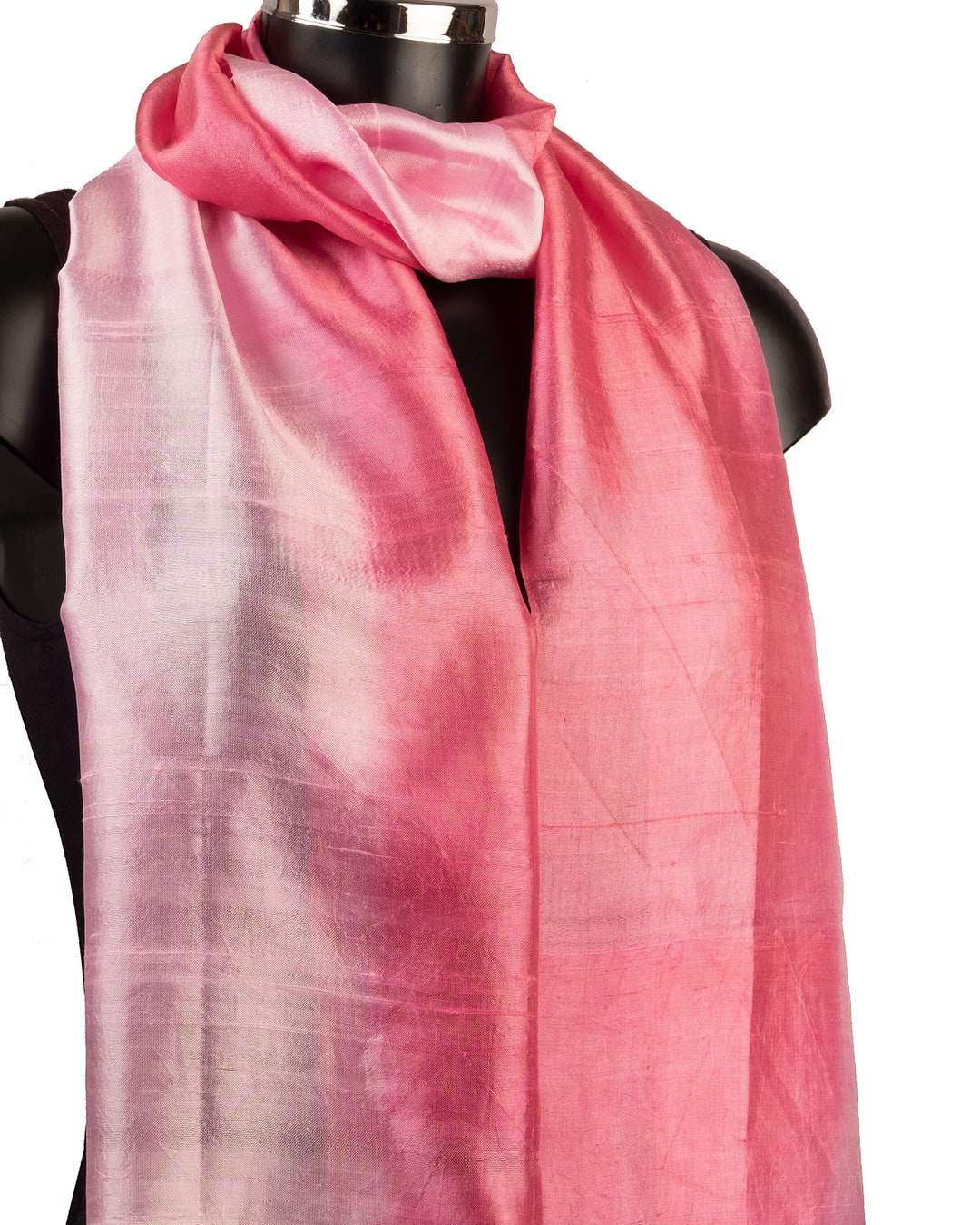 Rose Pink Silk Scarf, Handmade Scarf, Womens Pink Scarf, Ethical ...