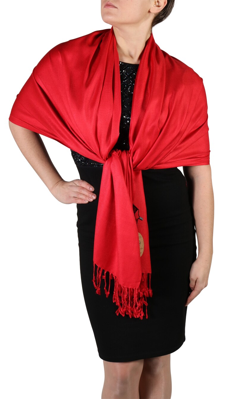 Red Pashmina Wedding Shawl Large Red Scarf York Scarves Bridal - Etsy