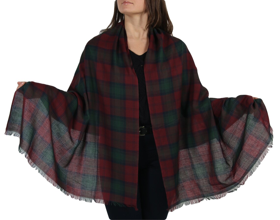 Tartan Pashmina Vegan Scarves Lindsay Plaid Scottish Shawl | Etsy UK
