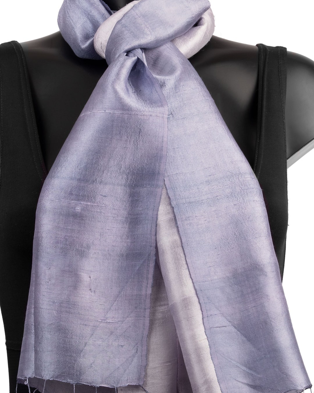 Silver Silk Scarf Light Grey Scarf Handmade Neck Scarf Ethical Clothing ...
