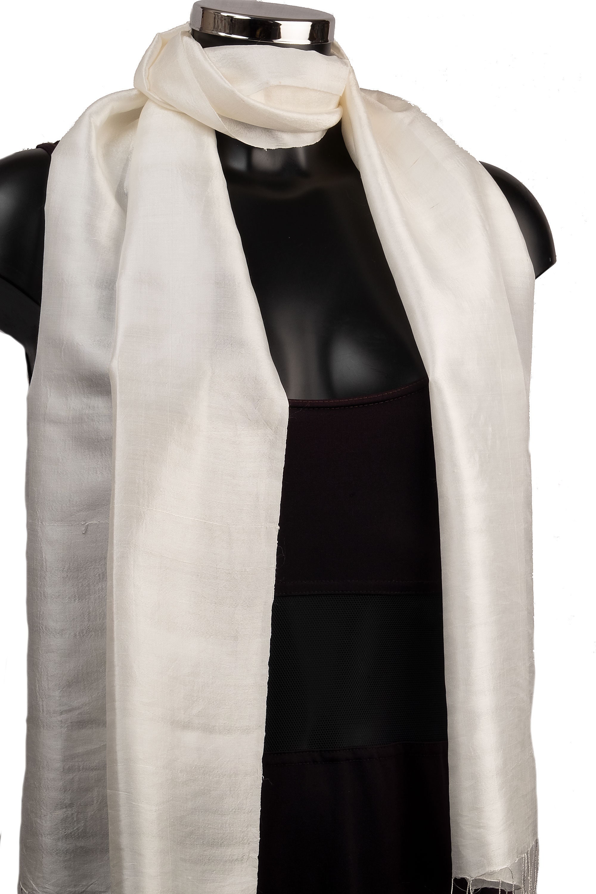 Silk Scarf Cream Ivory Neck Scarf Hand Woven Thai Silk | Etsy